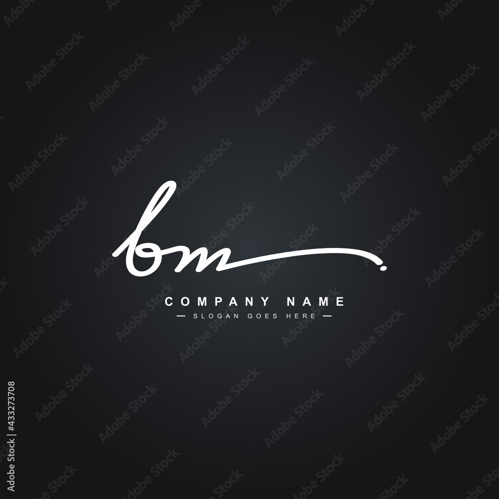 Initial Letter BM Logo - Handwritten Signature Logo Stock Vector ...