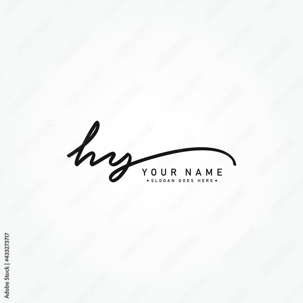 Initial Letter HY Logo - Hand Drawn Signature Style Logo Stock Vector ...