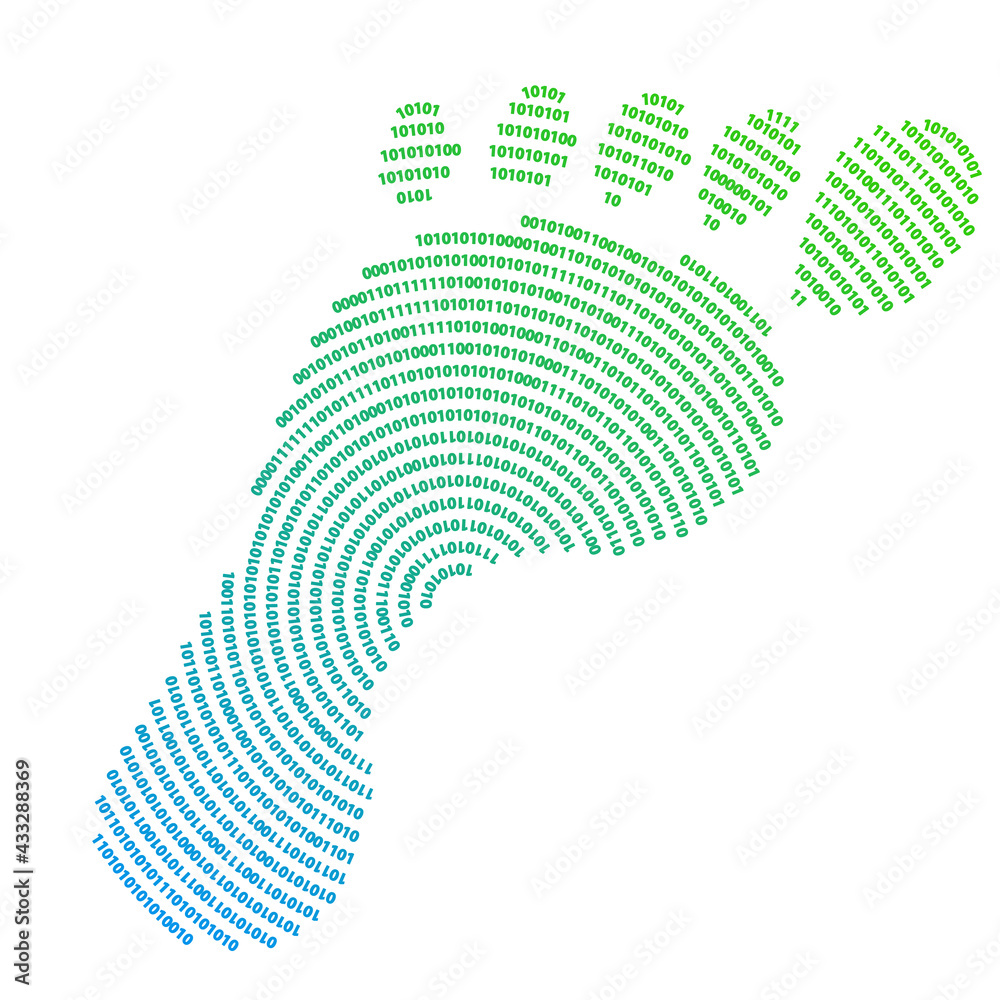 Digital footprint icon. Clipart image isolated on white background ...