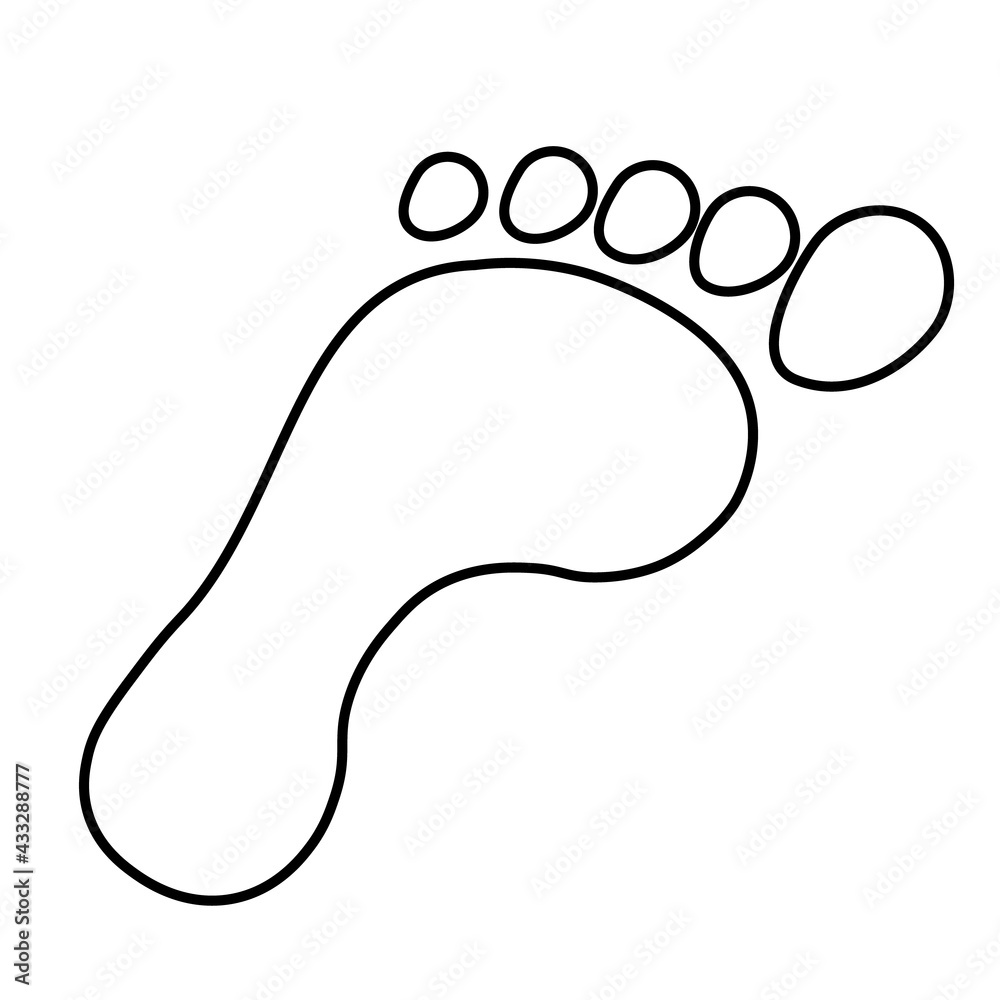 Human Footprint outline icon. Clipart image isolated on white ...