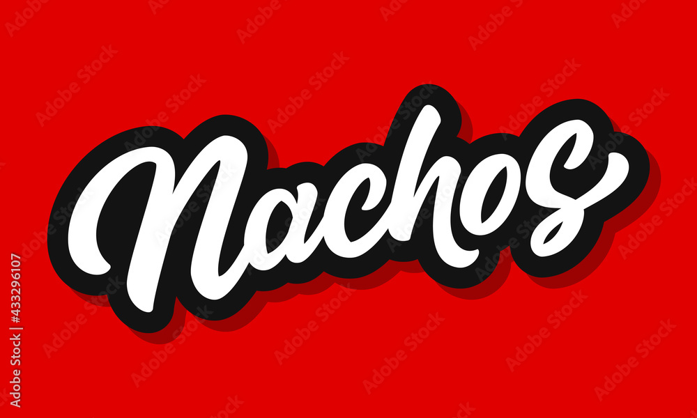 Vector illustration of Nachos logo with hand sketched lettering ...