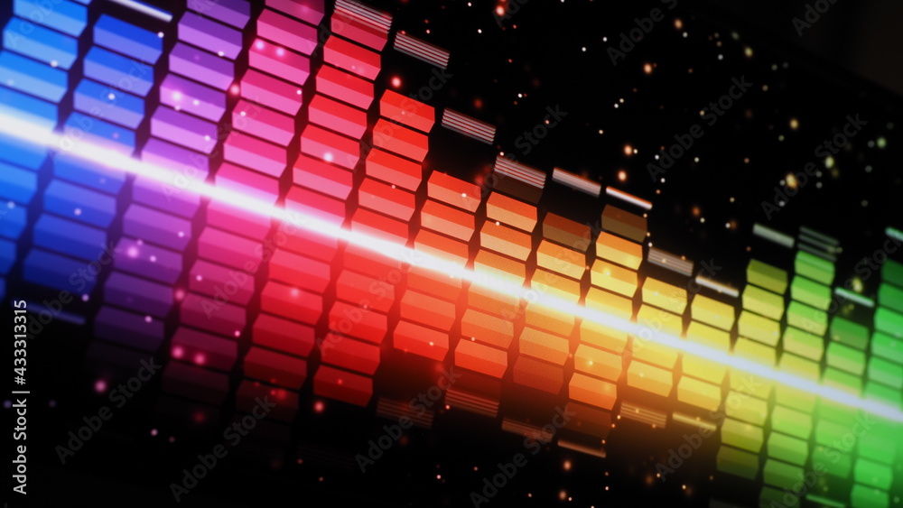 Music Equalizer bar. Audio waveform equalizer on screen black ...