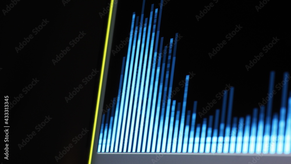 Music Equalizer bar. Audio waveform equalizer on screen black ...