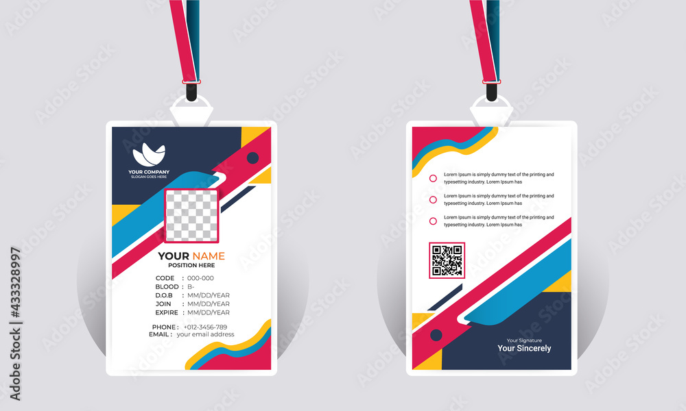 Minimal-Company-ID Card template-Design Stock Vector | Adobe Stock