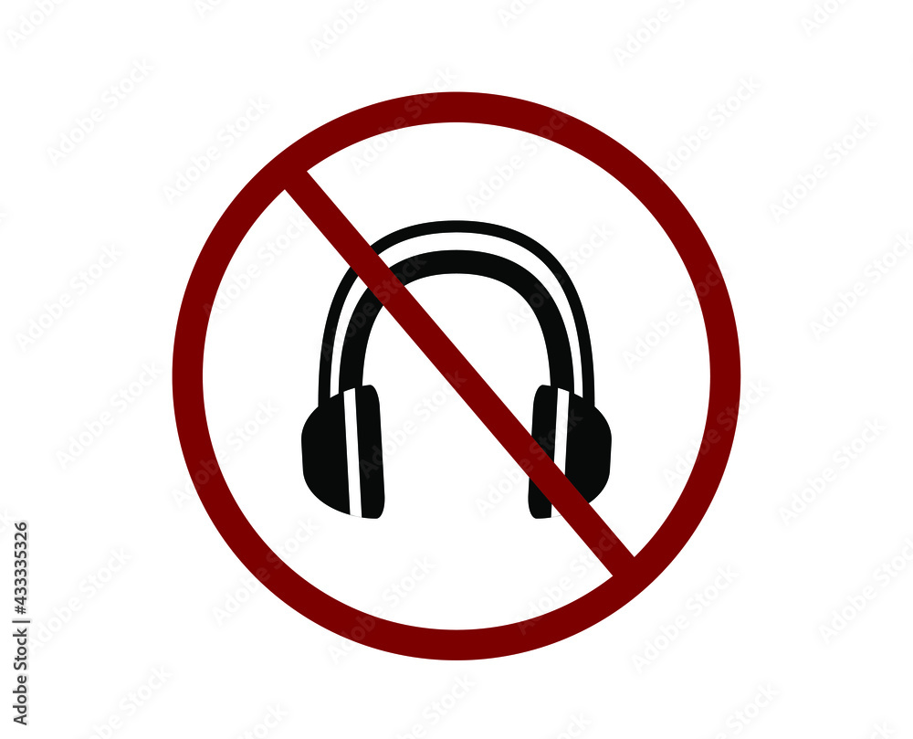 No headphones vector icon. Editable stroke. Symbol in Line Art Style ...