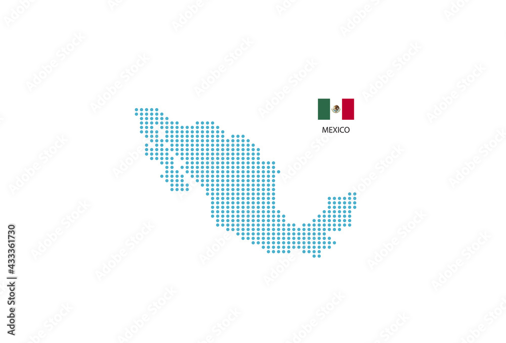 Mexico map design blue circle, white background with Mexico flag. Stock ...