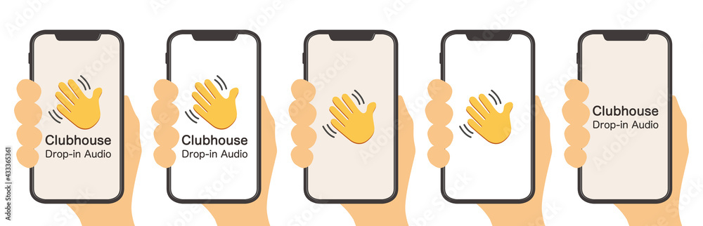 Clubhouse hand sign symbol for invite social network App icon Stock ...