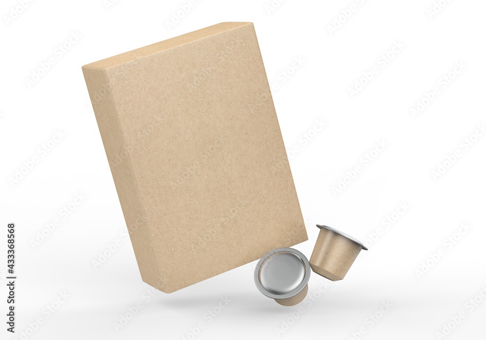 Blank coffee capsule hard box packaging for mock up and branding. 3d ...