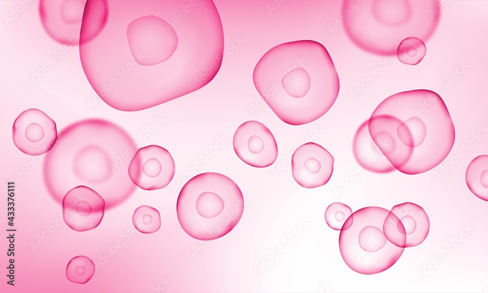 3d cell stem science pink background. Medical microscopic molecular art ...