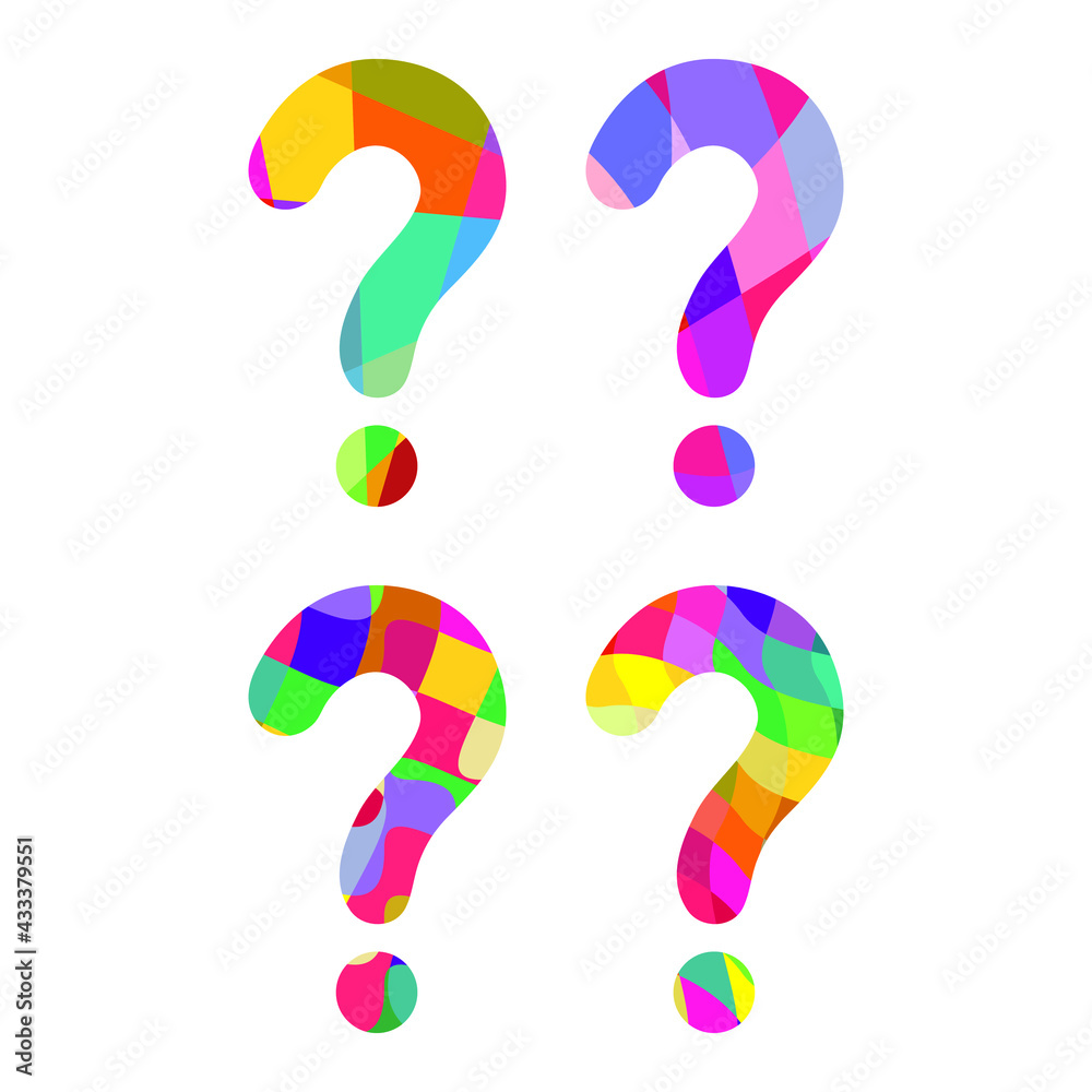 The Question Mark Isolated On White. The Question Mark With Different ...