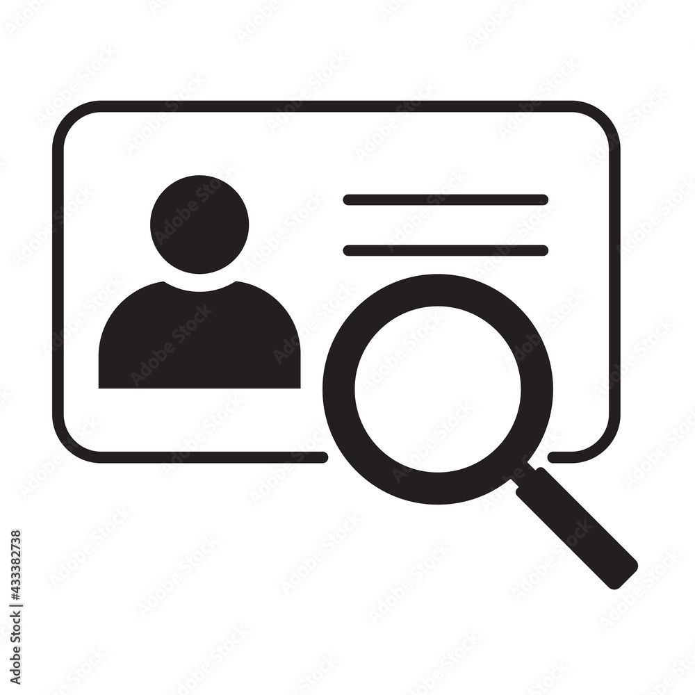 Identification card scan icon vector search ID card icon for graphic ...