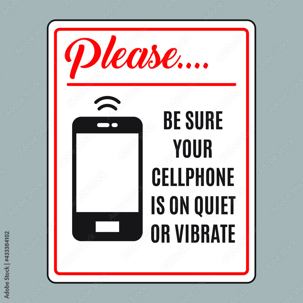Quiet or Vibrate Cell Phone Sign. Eps10 vector illustration. Stock ...
