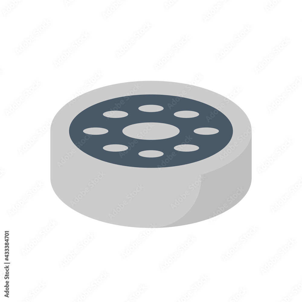 Ball bearing vector icon. Mechanical part with round steel metal, cage ...
