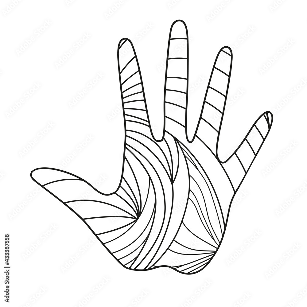 Hand. Hand drawn abstract patterns on isolation background. Design for ...