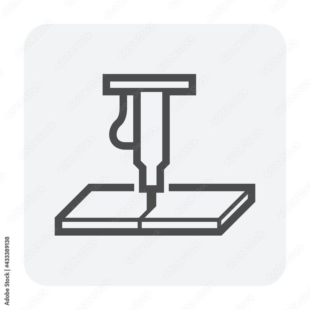 Flat bar product of steel metal or iron cutting work vector icon ...