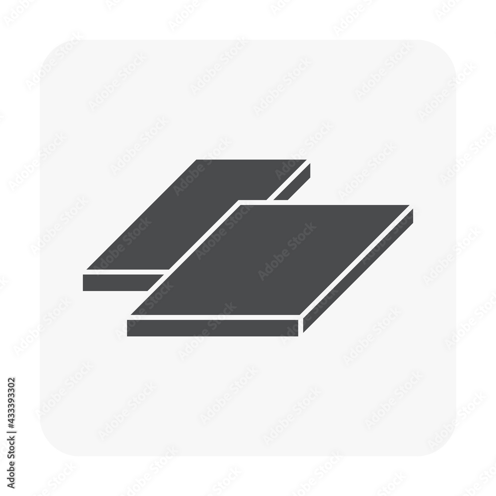 Plate vector icon. May called metal, steel, iron or aluminium product ...