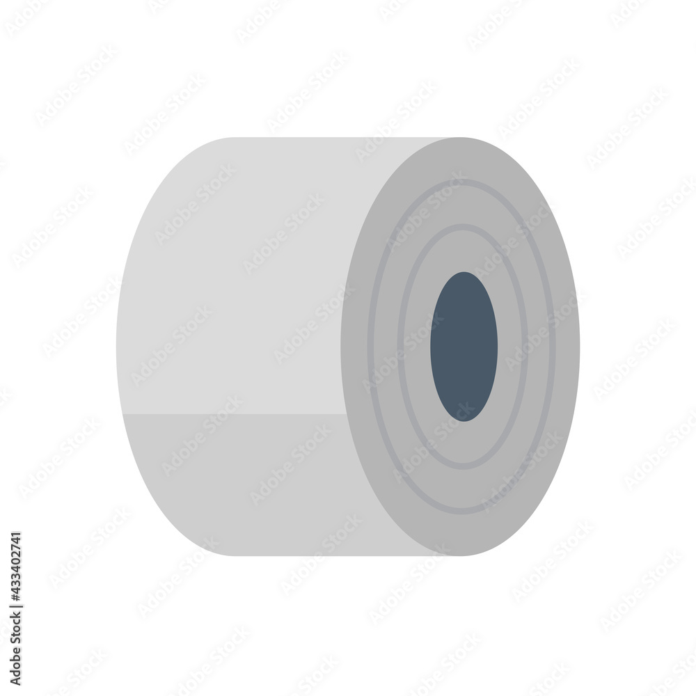 Roll steel, steel coil or sheet metal vector icon. Industrial product ...