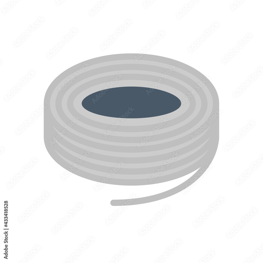 Steel wire rope in roll coil vector icon. Product from metallurgy ...