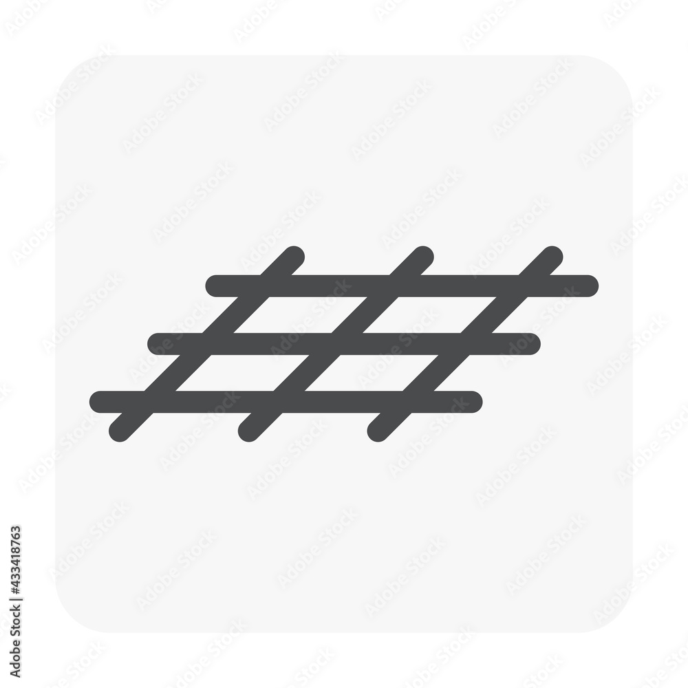 Welded wire mesh steel or rebar vector icon consist of square texture ...
