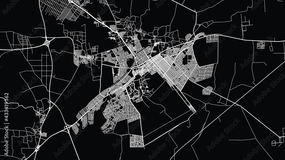 Urban vector city map of Al Kharj, Saudi Arabia, Middle East Stock ...