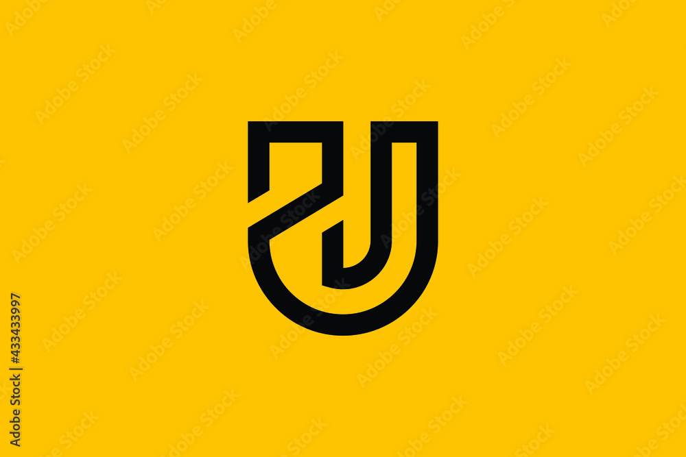 ZU logo letter design on luxury background. UZ logo monogram initials ...