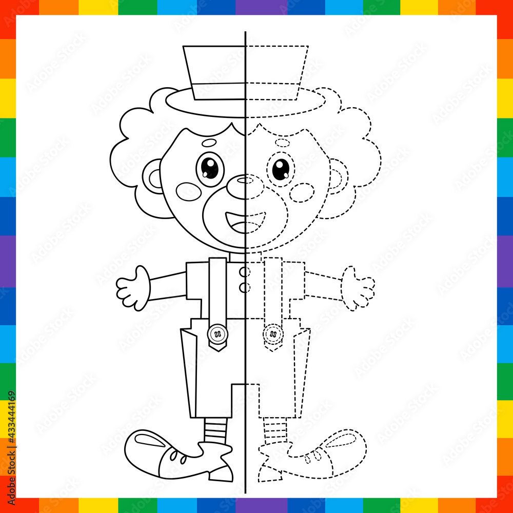 Draw symmetrically. Connect the dots picture. Tracing worksheet ...