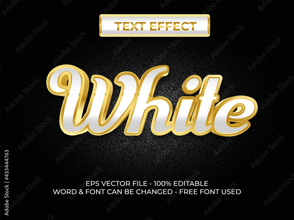 White gold text effect. Editable font text effect, free font and easy ...