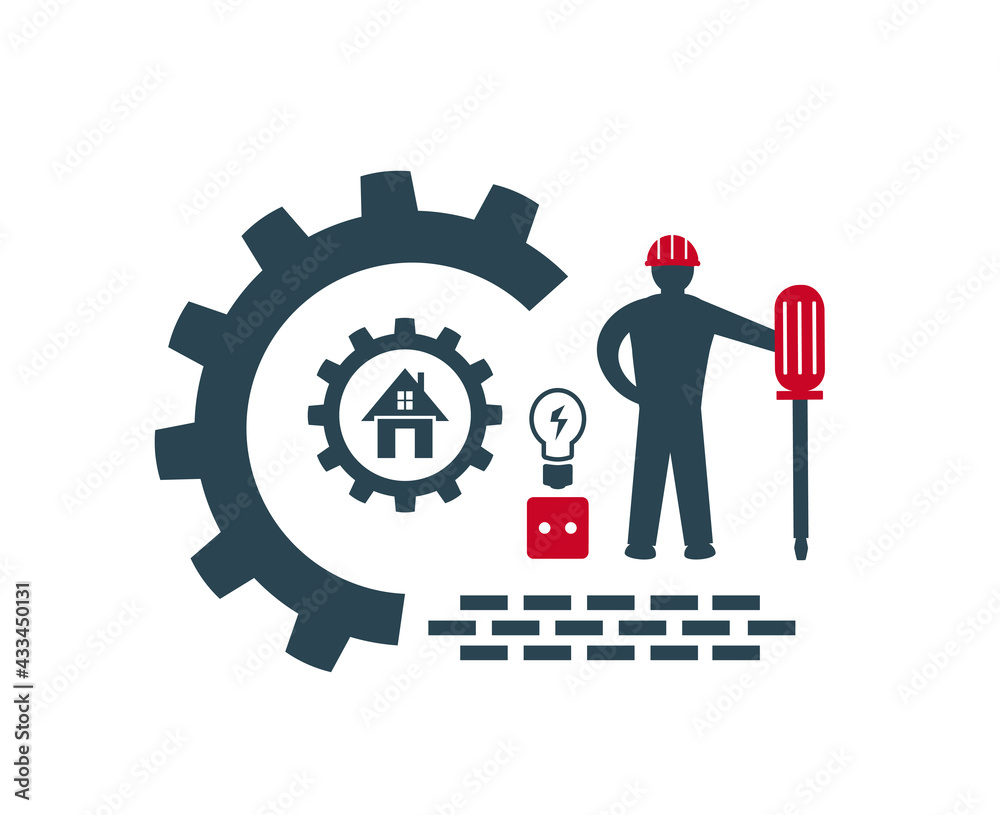 Vector illustration, logo, icon, for industrial, construction and ...