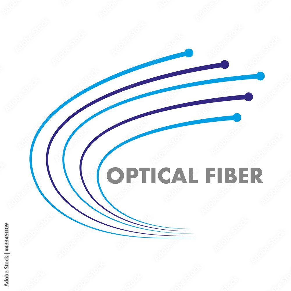 Fiber optic logo, vector art illustration. Stock Vector | Adobe Stock