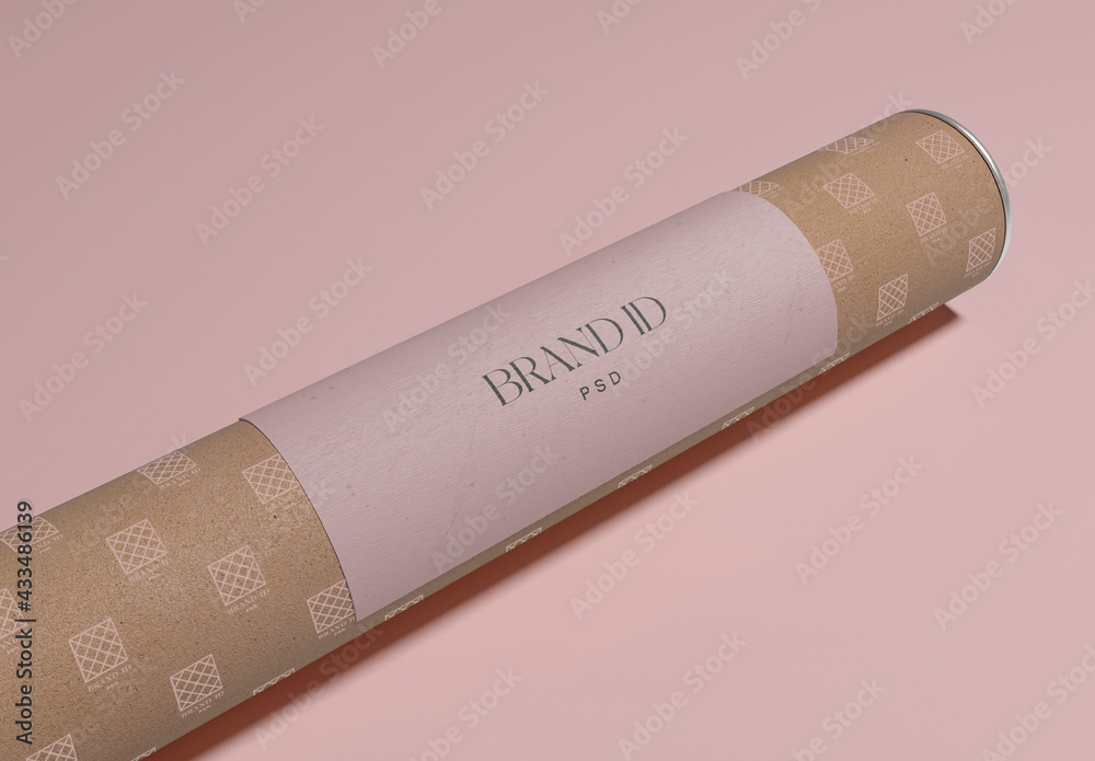 Paper Tube Packaging Mockup Stock Template | Adobe Stock