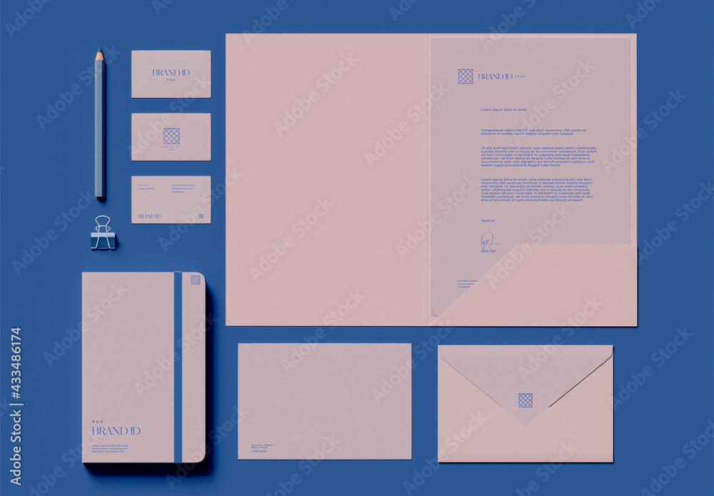 Stationery Set Layout Mockup Stock Template | Adobe Stock