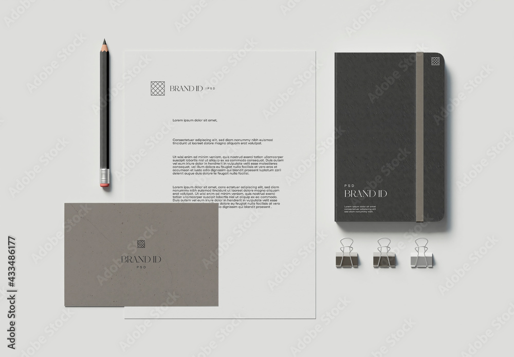 Stationery Office Set Mockup Stock Template | Adobe Stock