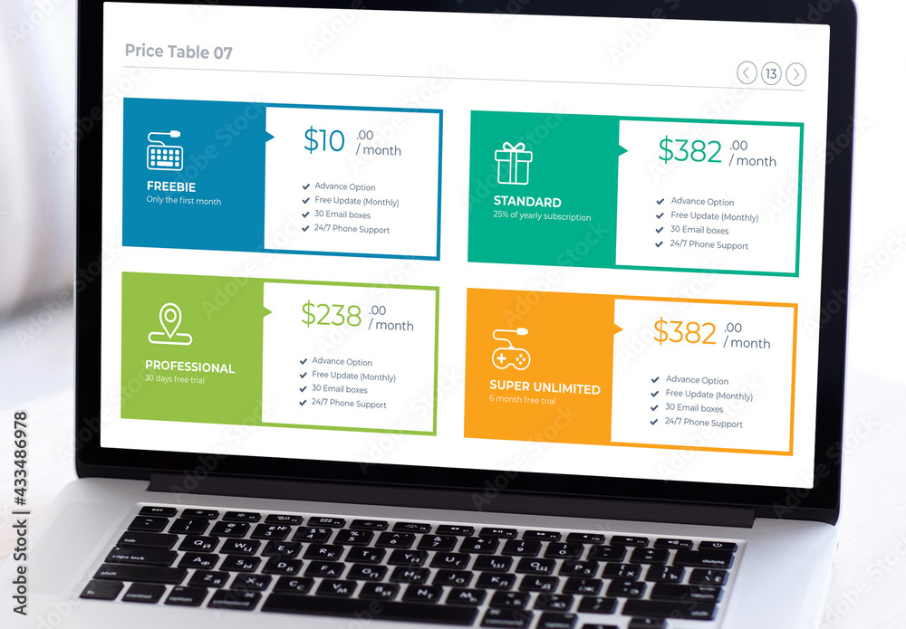 4 Pricing Package Infographic Stock Template | Adobe Stock