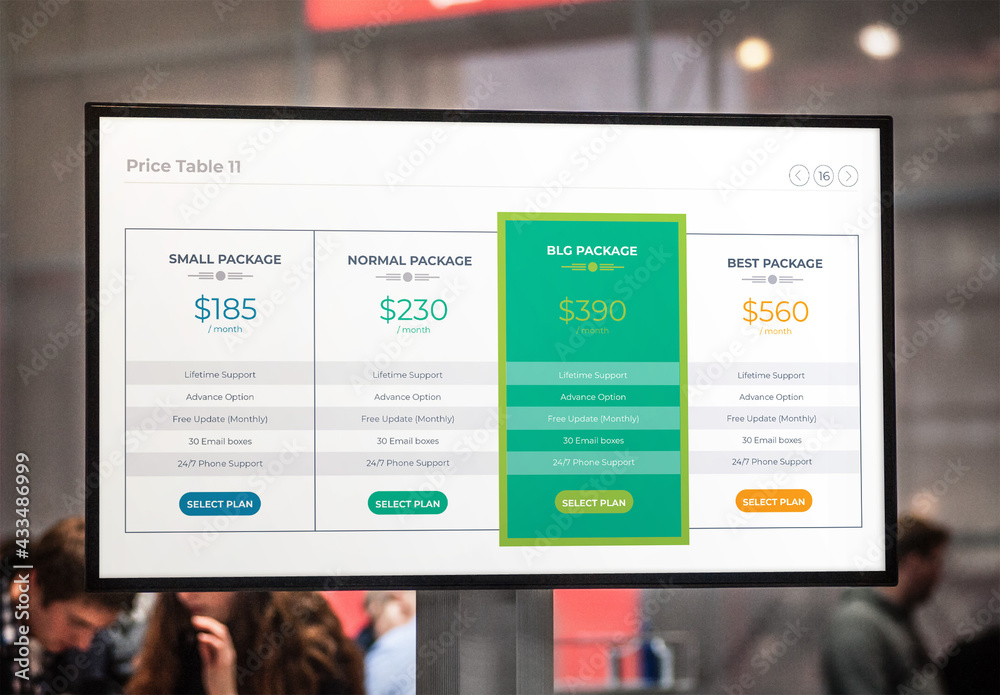 Subscription Plan Price Layout Design for Website Stock Template ...