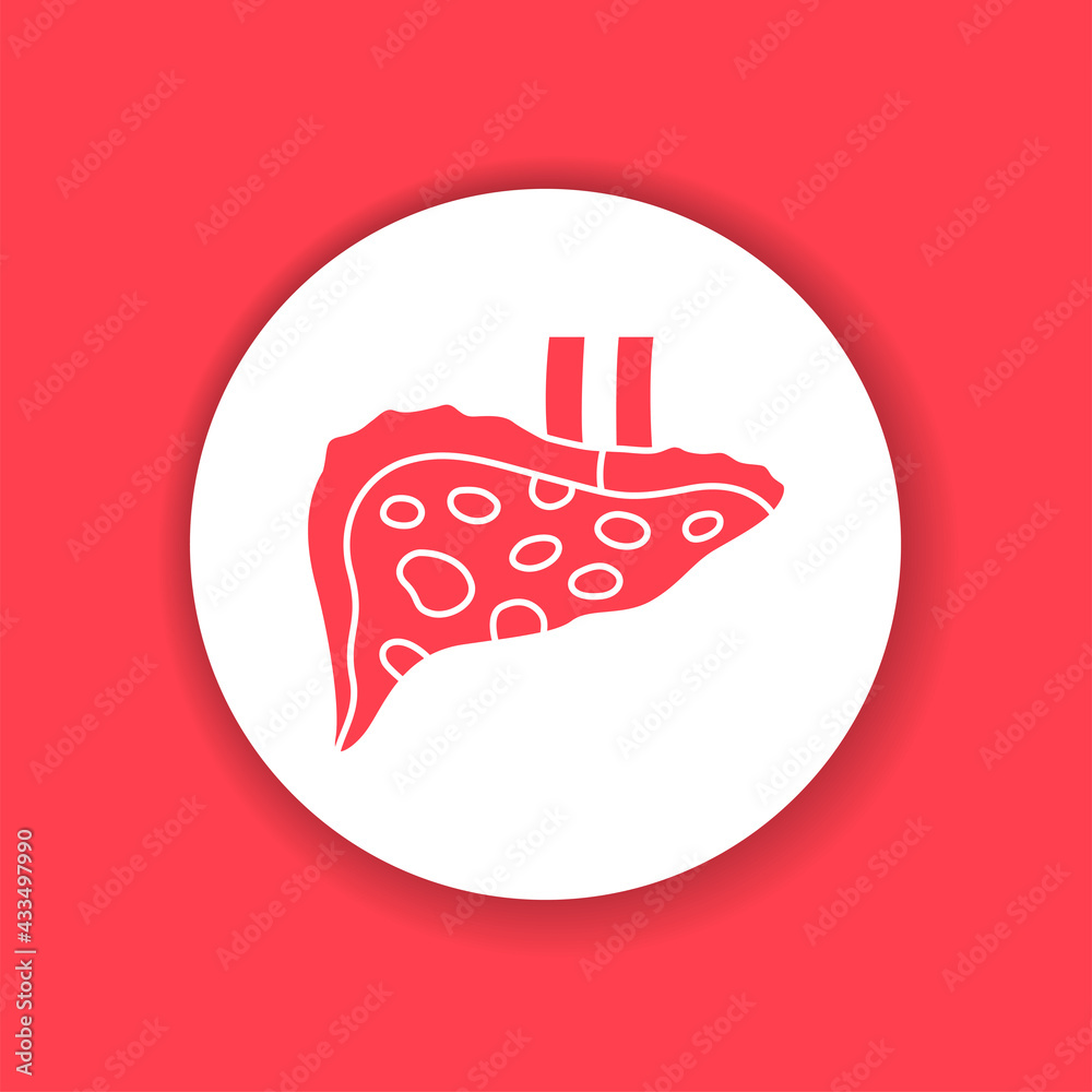 Liver disease hepatitis glyph icon. Inflammation internal organ concept ...