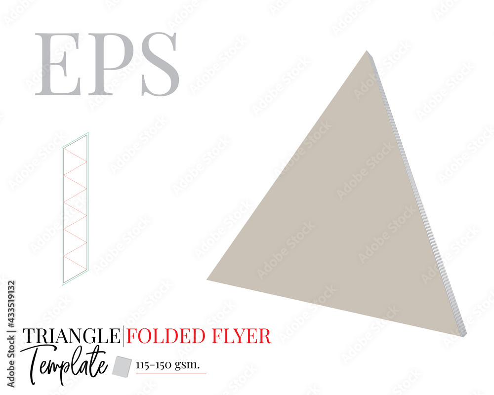 Triangle Flyer Template, Vector with die-cut, laser-cut layers. White ...