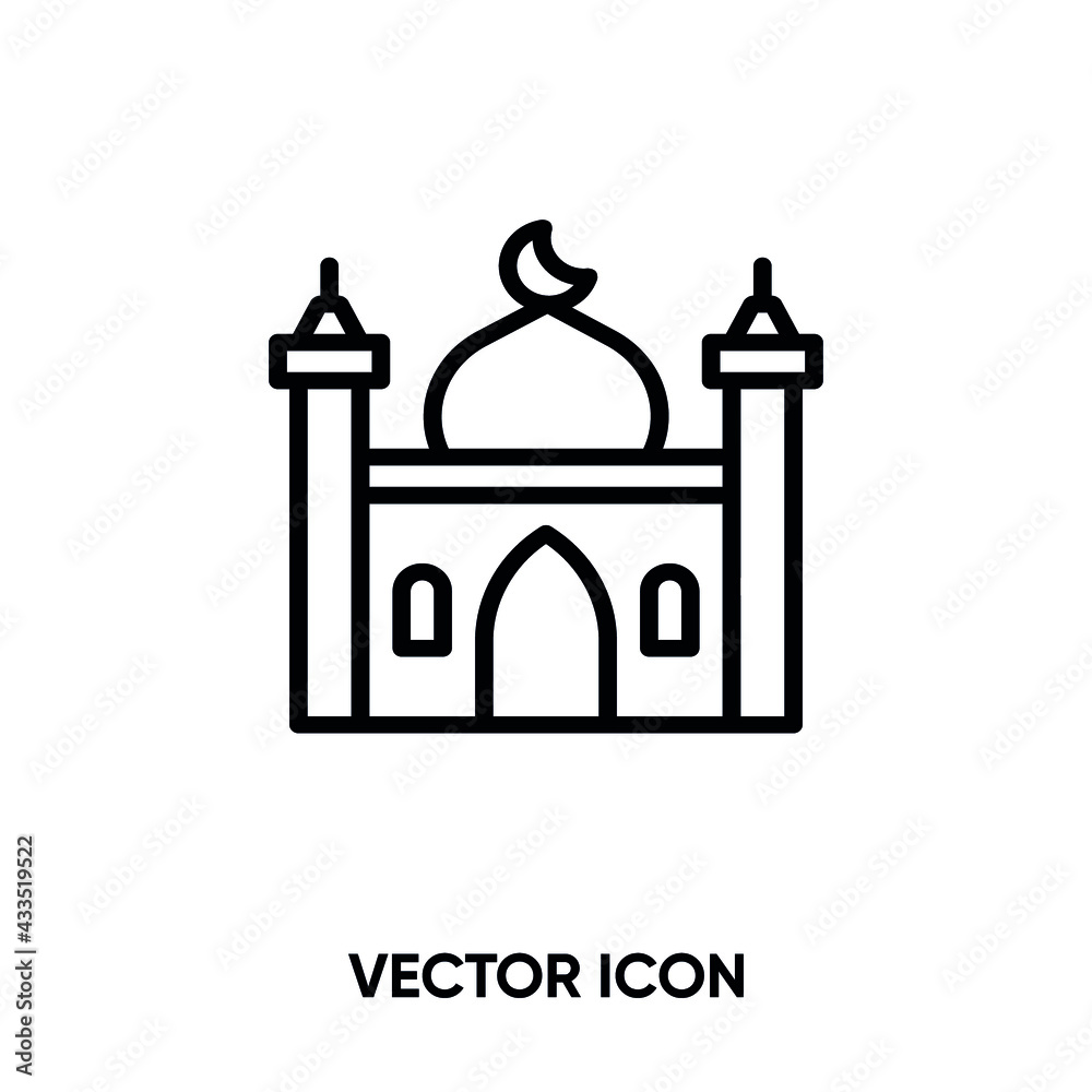 Mosque vector icon. Modern, simple flat vector illustration for website ...