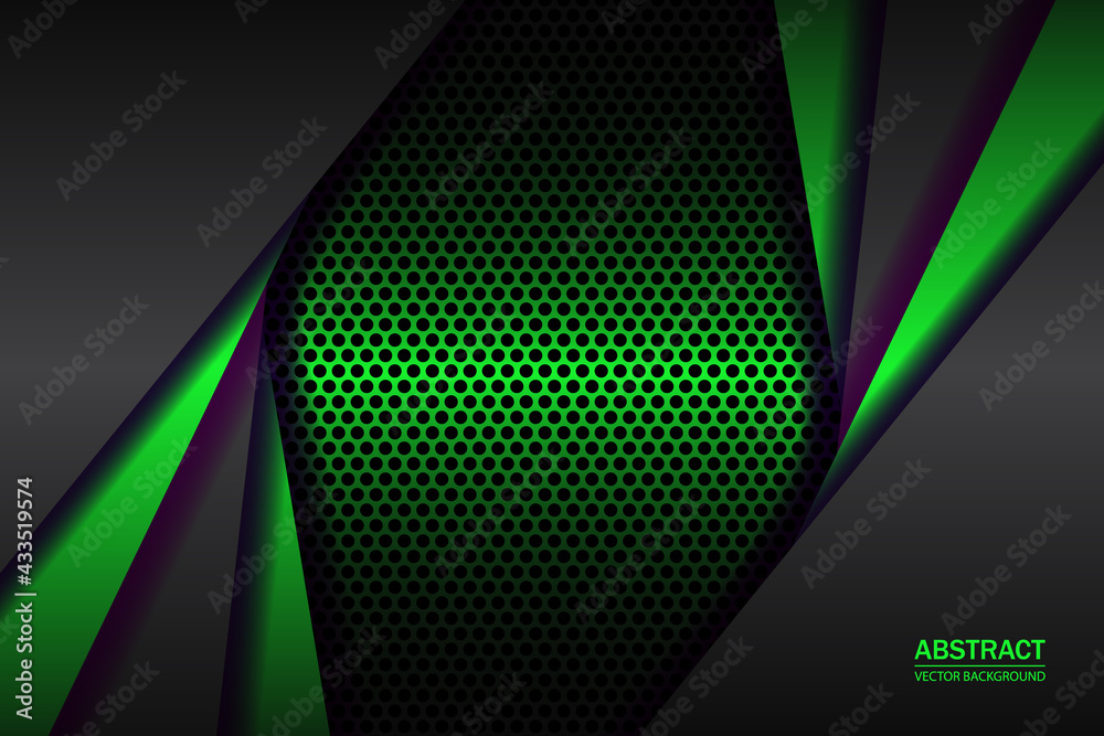 Abstract background with vibrant green carbon fiber. Green gradient ...
