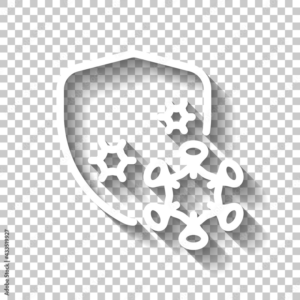 Immune system, antivirus protection, simple medical icon. White linear ...