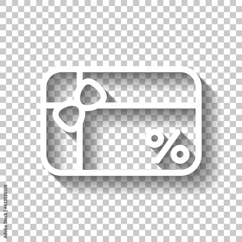 Gift card, voucher or shopping certificate, simple logo. White linear ...