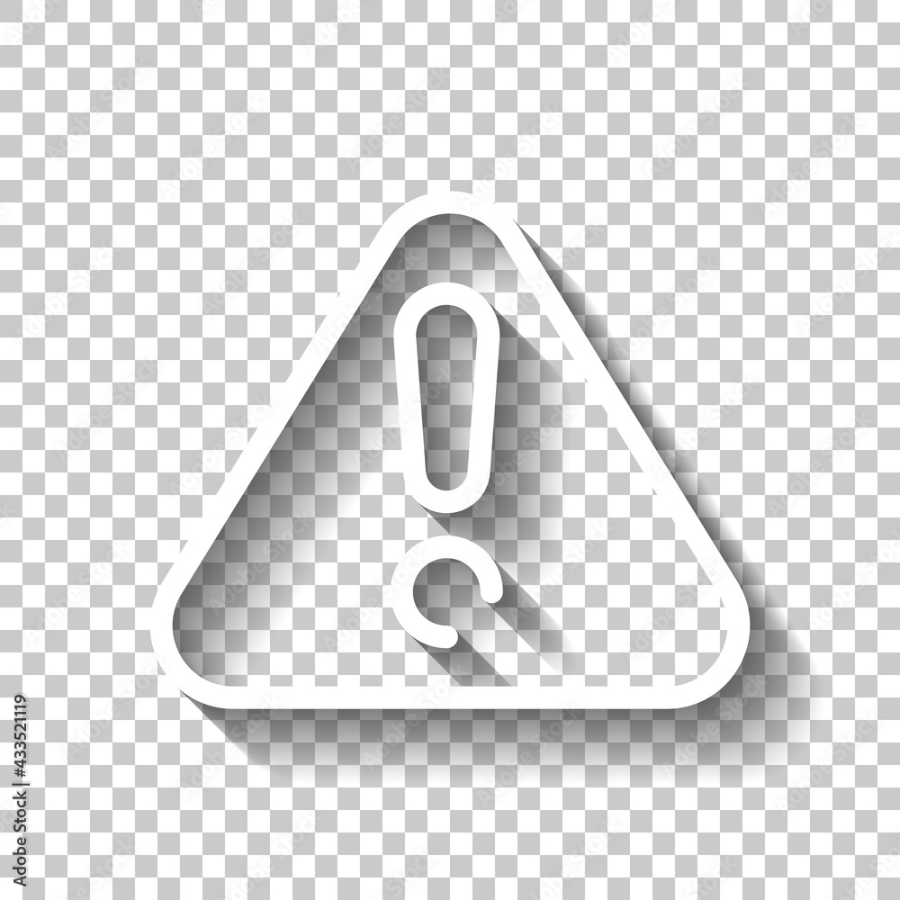 Exclamation danger sign, hazard warning, simple alert icon. White ...