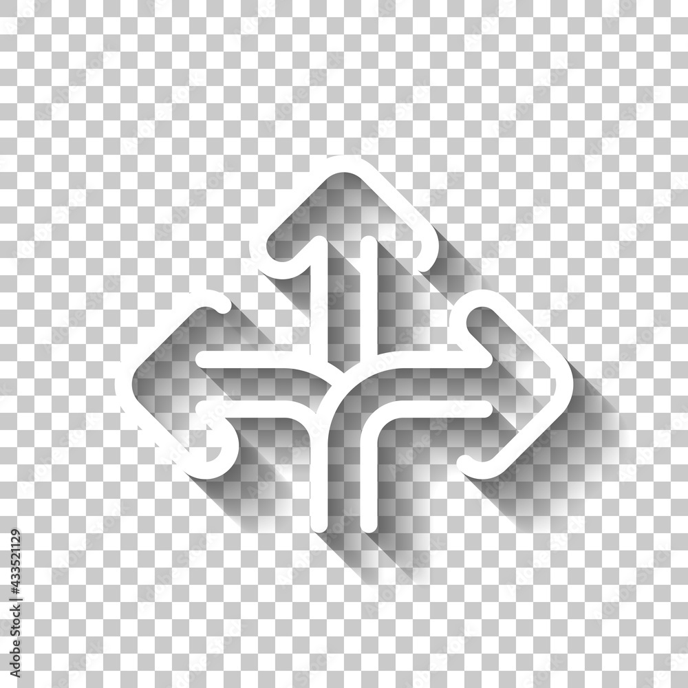 Vecteur Stock Three-way direction, make a choice, 3 arrows pointing in ...