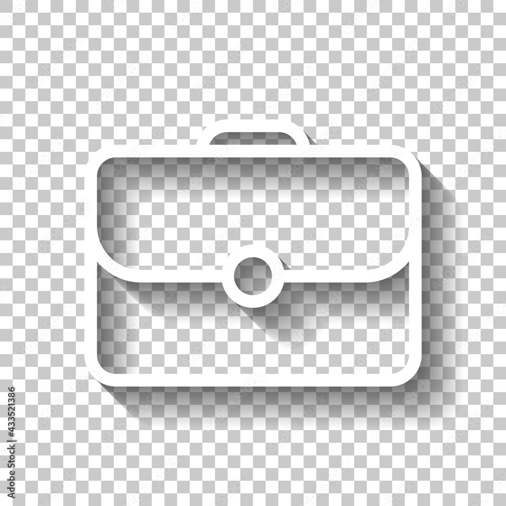 Simple briefcase, business icon. White linear icon with editable stroke ...