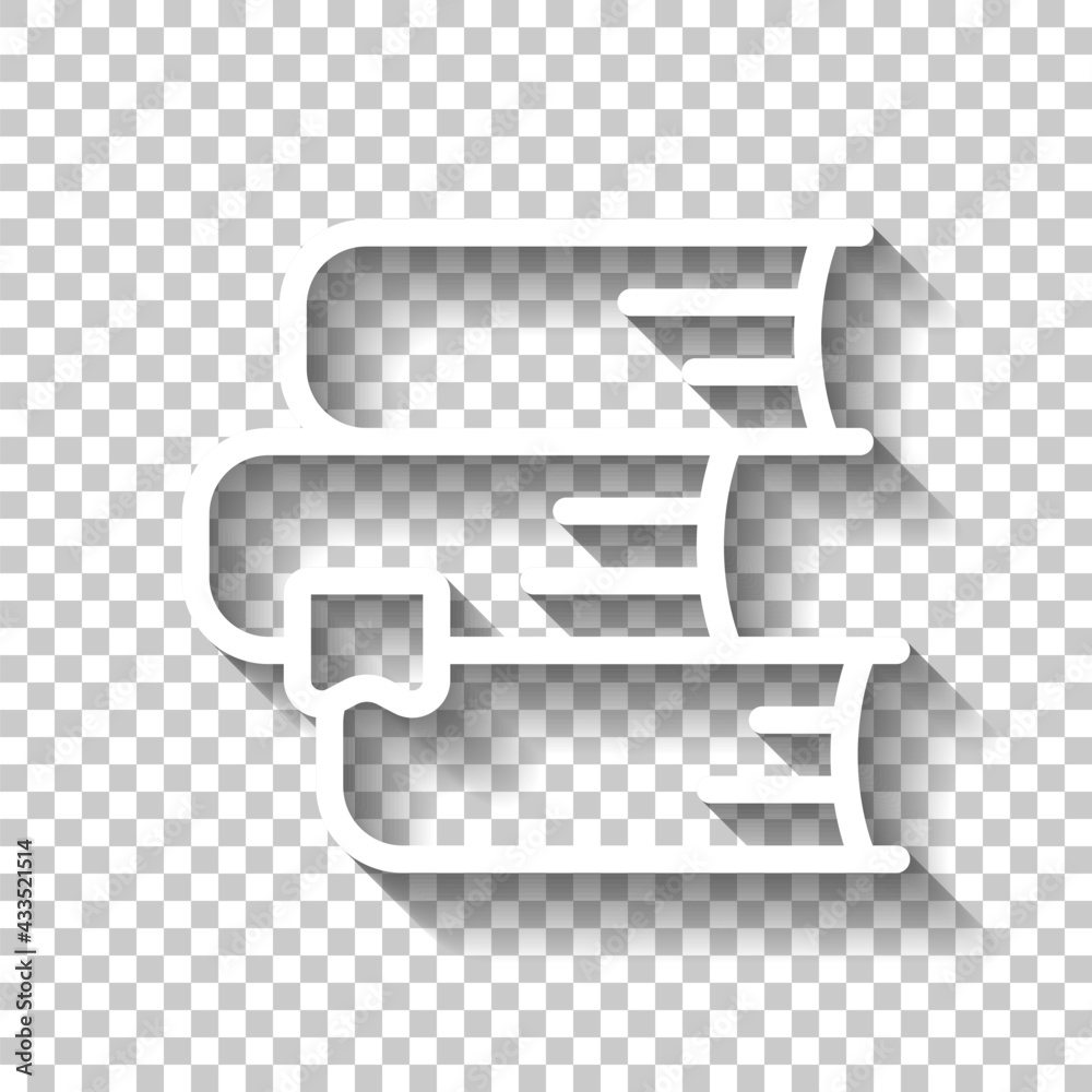 Stack of books, library on the shelf, open knowledge, simple icon ...