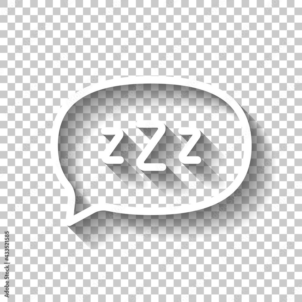 Zzz text, sign of sleep, simple icon. White linear icon with editable ...