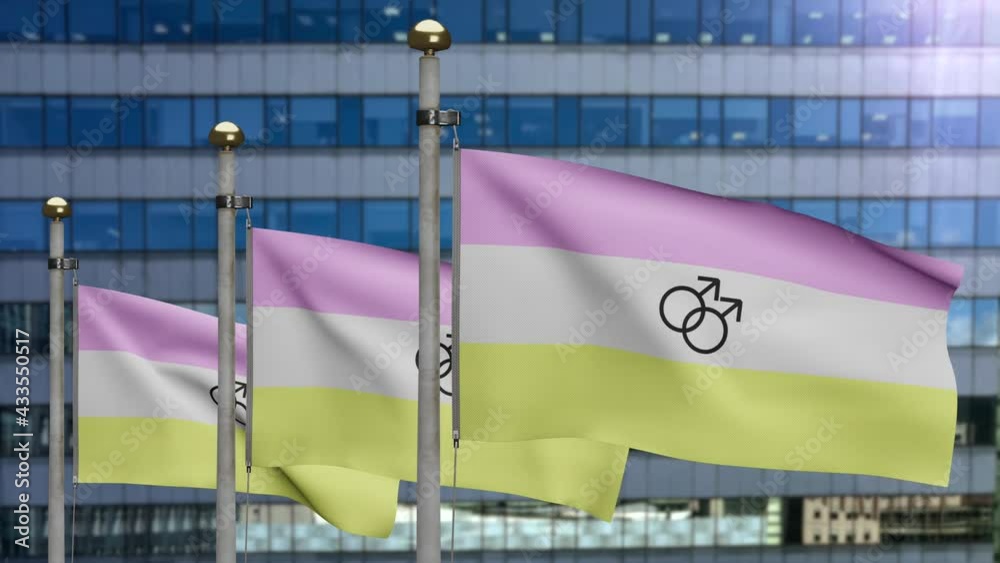3d Twinkie Flag Waving On Wind At Modern City Close Up Of Twink Banner