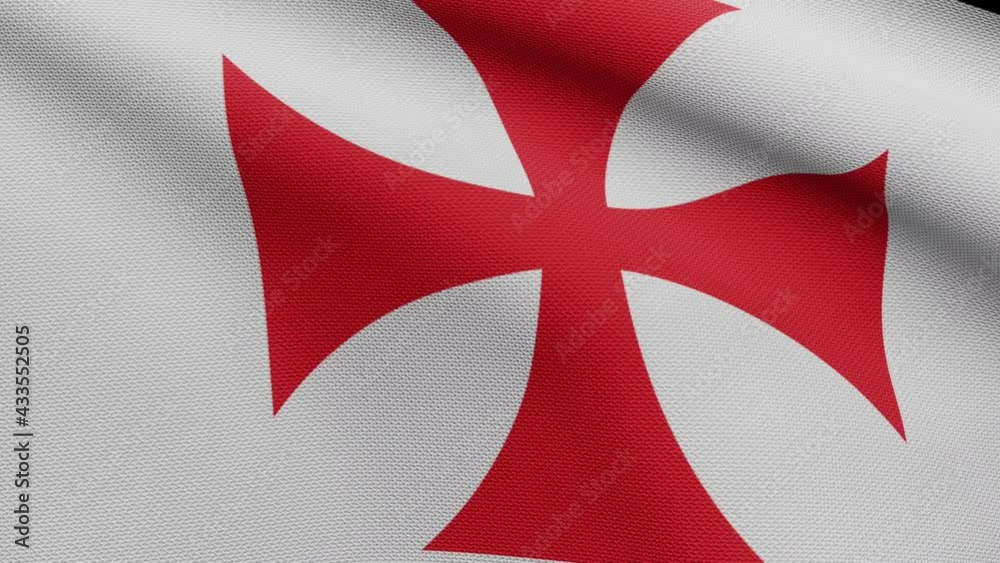 Stockvideon 3D Banner of the knights templars, the Catholic military ...