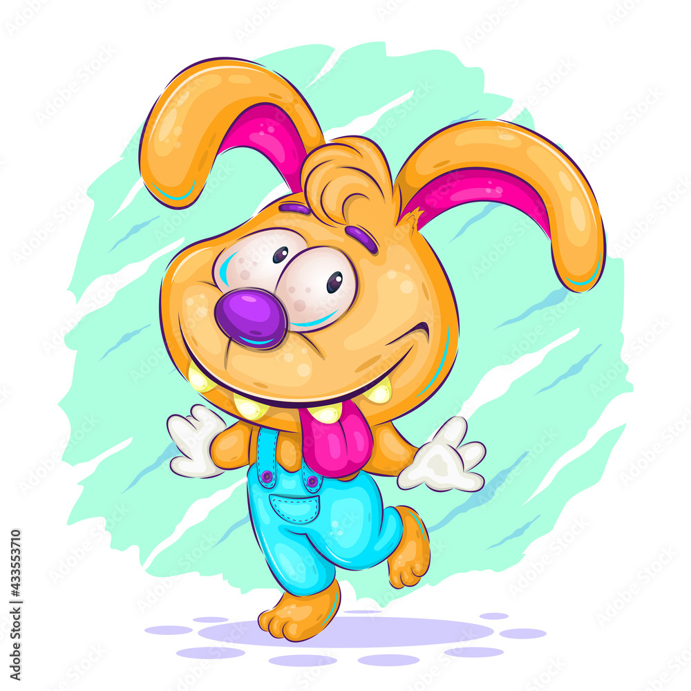 Cute cartoon bunny. Cute cartoon rabbit with tongue hanging out ...