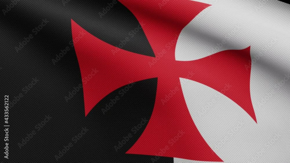 3D Banner of the knights templars, the Catholic military order medieval ...