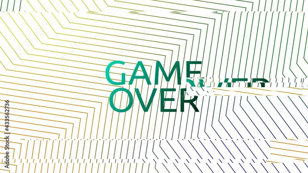 Game over on an animated background. Game over on an abstract animated ...